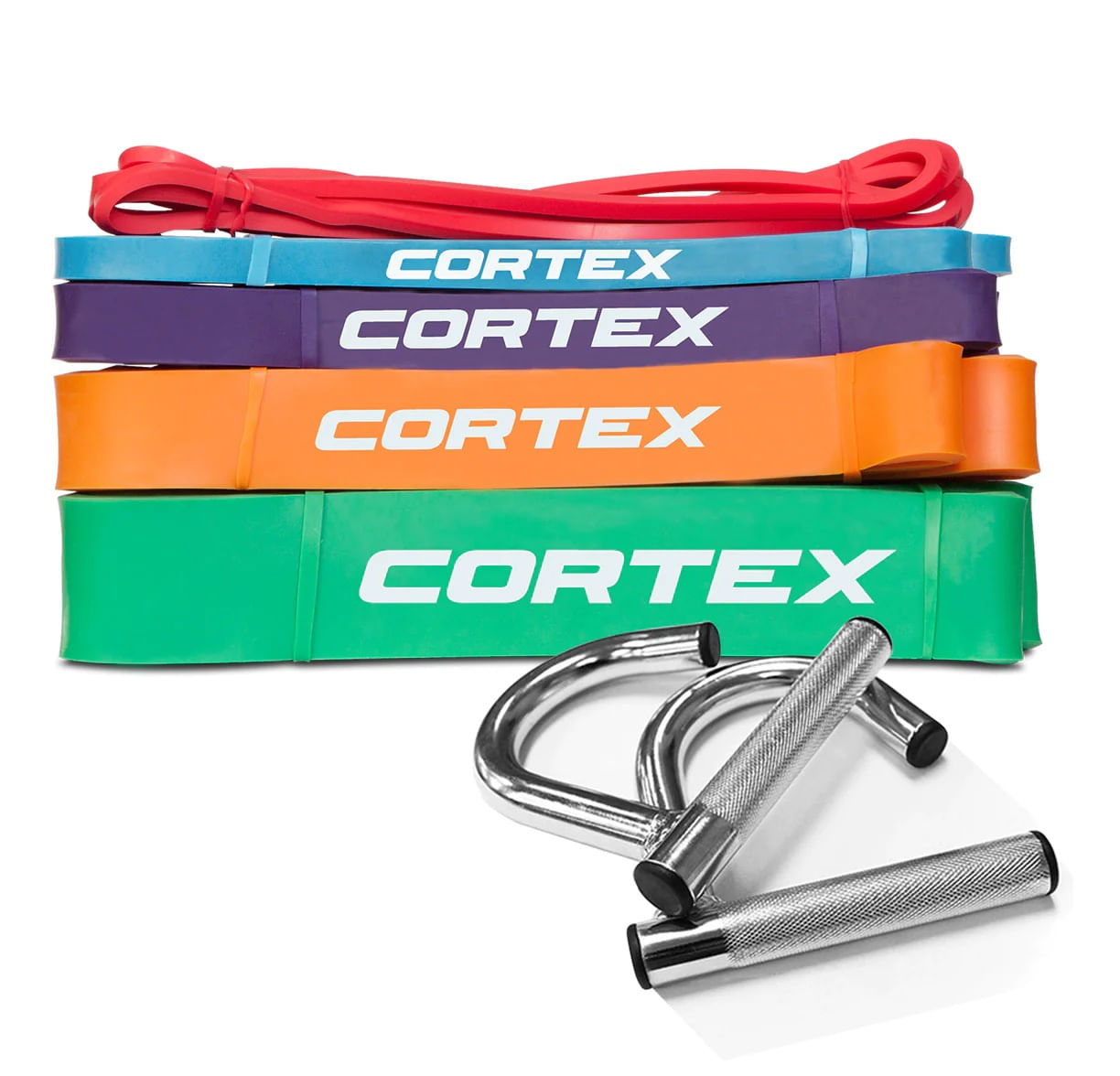 CORTEX Resistance Bands Set of 5 (5mm to 45mm) with Handles - Chooze
