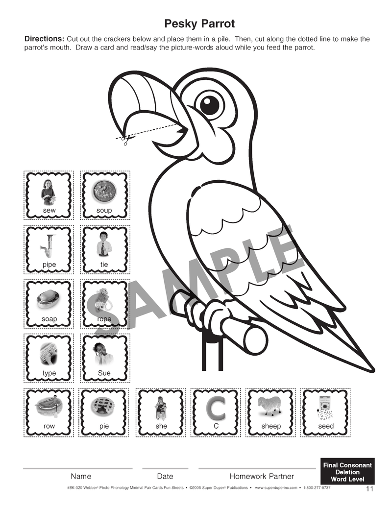 Webber Photo Phonology - Minimal Pair Cards Fun Sheets - Chooze