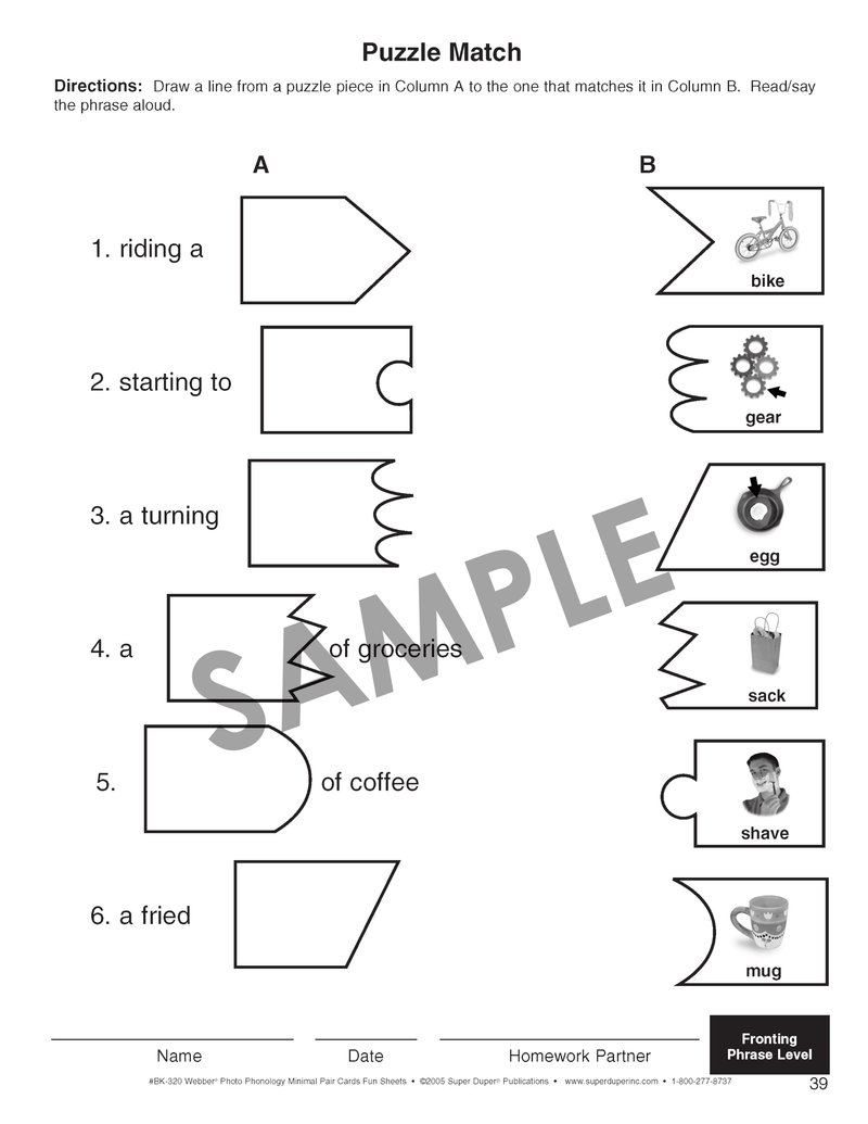 Webber Photo Phonology - Minimal Pair Cards Fun Sheets - Chooze