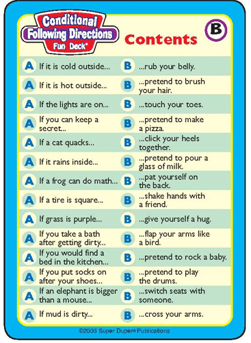 Conditional Following Directions - Chooze