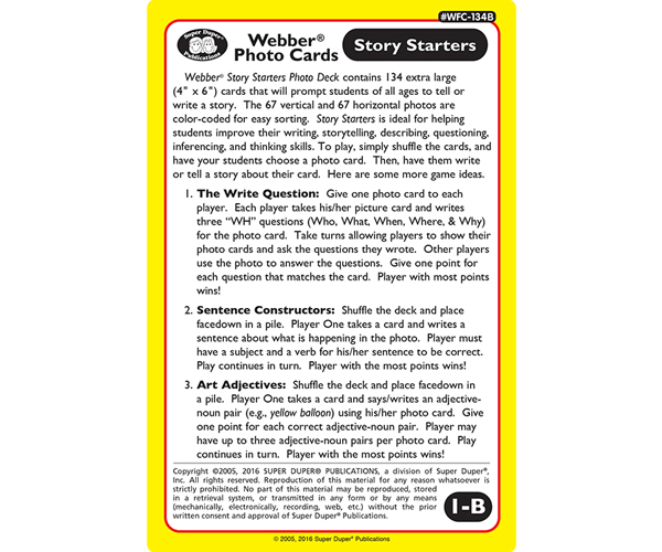 Webber Photo Cards - Story Starters - Chooze