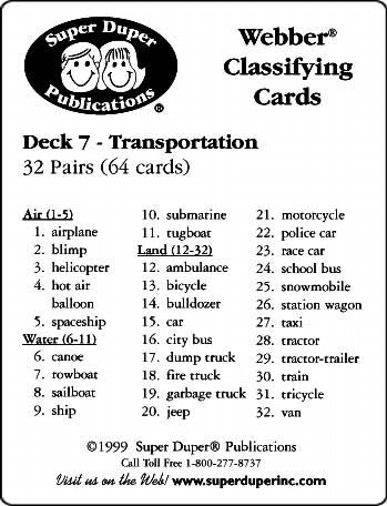 Webber Classifying Cards - Chooze