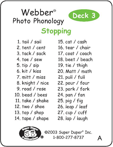 Webber Photo Phonology - Minimal Pairs Cards Set - Chooze