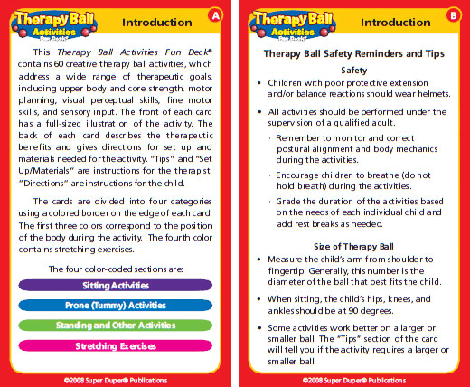 Therapy Ball Activities Fun Deck - Chooze