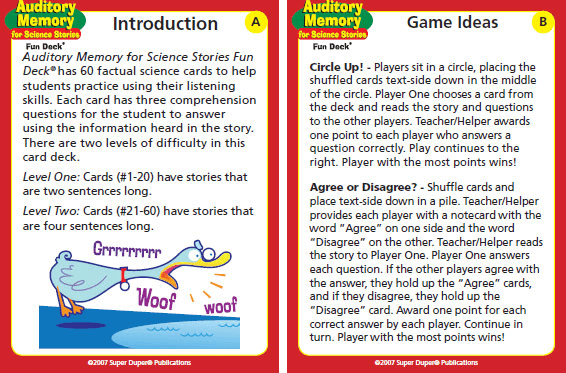 Auditory Memory for Science Stories - Chooze