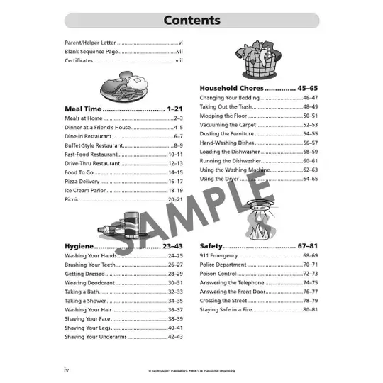 Functional Sequencing Activity Sheets for Daily Living Skills - Chooze