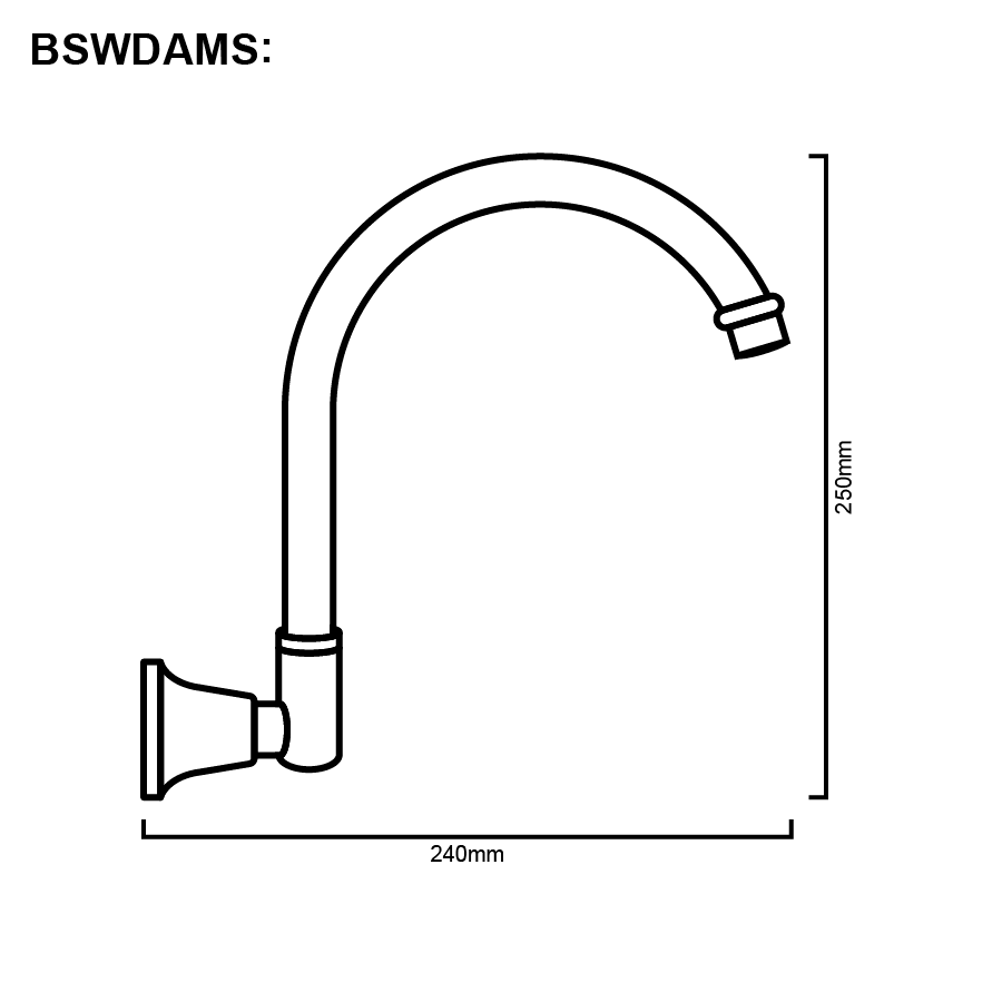Apollo/Marina/Damion - Chrome Wall Sink Spout - Chooze